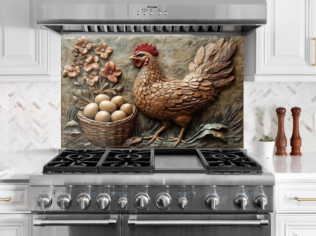 Tempered Glass Backsplash Tiles-chicken Backsplash for Kitchen Chicken ...