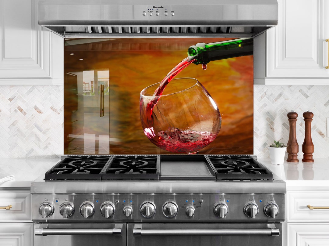 Kitchen Glass Splashback-tempered Glass Wine Backsplash Tile Kitchen ...