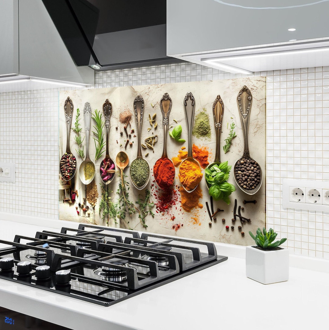 Colorful Tempered Glass Kitchen Backsplash: Heat Resistant Cooking ...