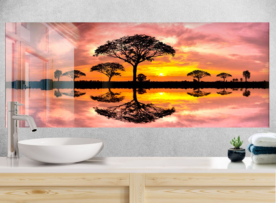 Tempered Glass Backsplash Tiles-stove Backsplash for Kitchen Splashback ...