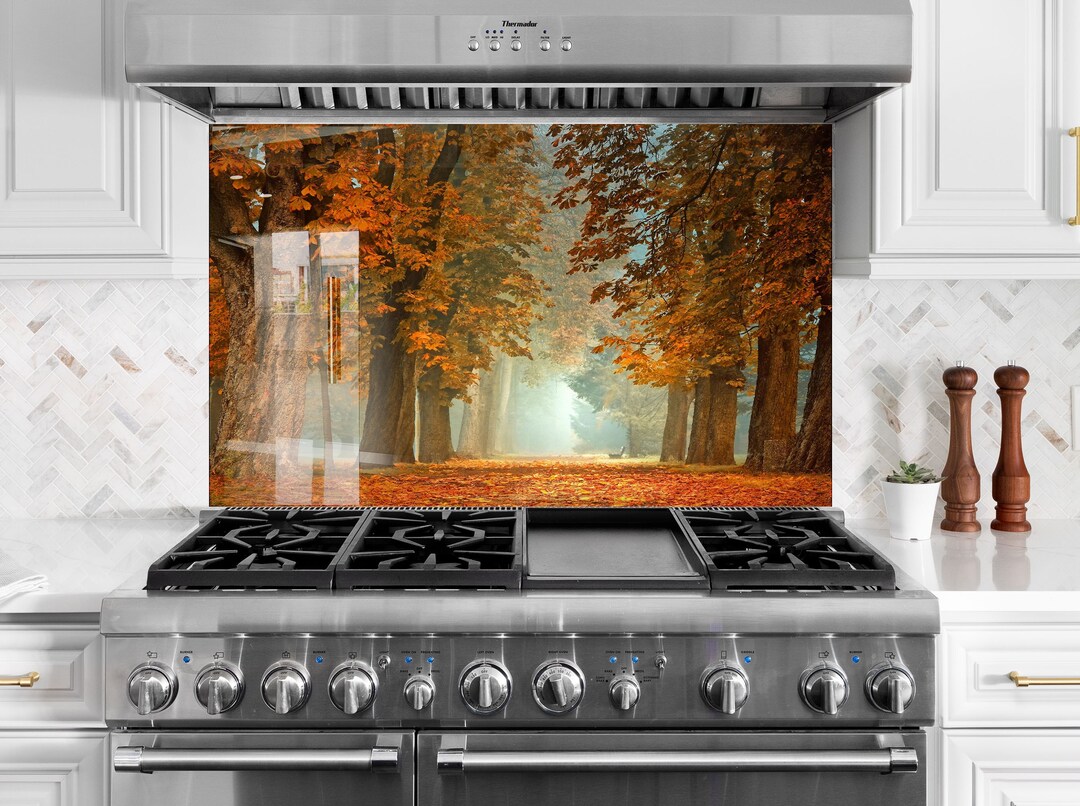 Tempered Glass Backsplash Tiles-nature Backsplash for Kitchen Nature ...