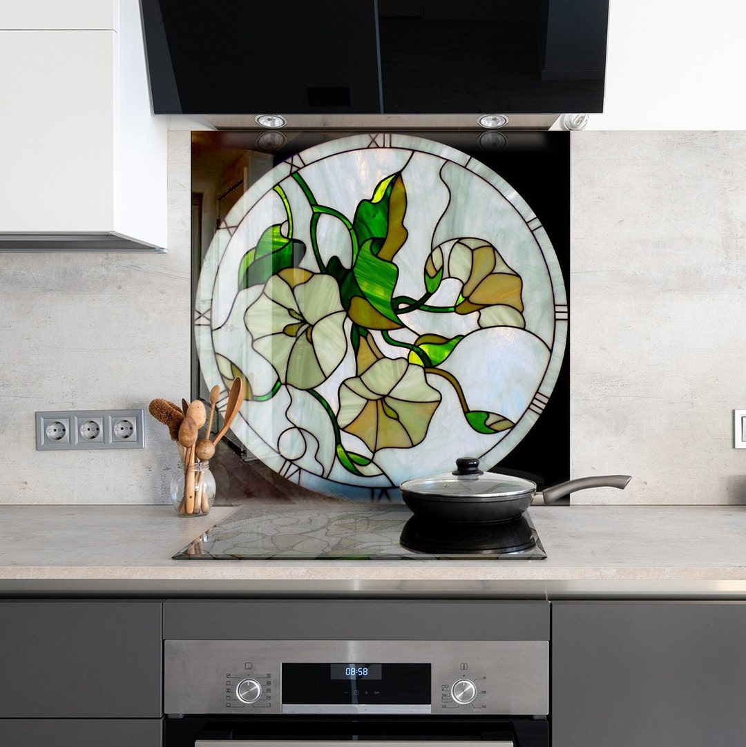 Tempered Glass Stained Backsplash Design-cooker Wall Backsplash Panel ...