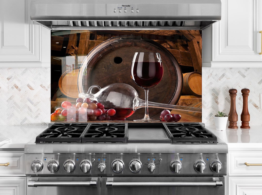 Kitchen Glass Splashback-tempered Glass Wine Backsplash Tile Kitchen ...
