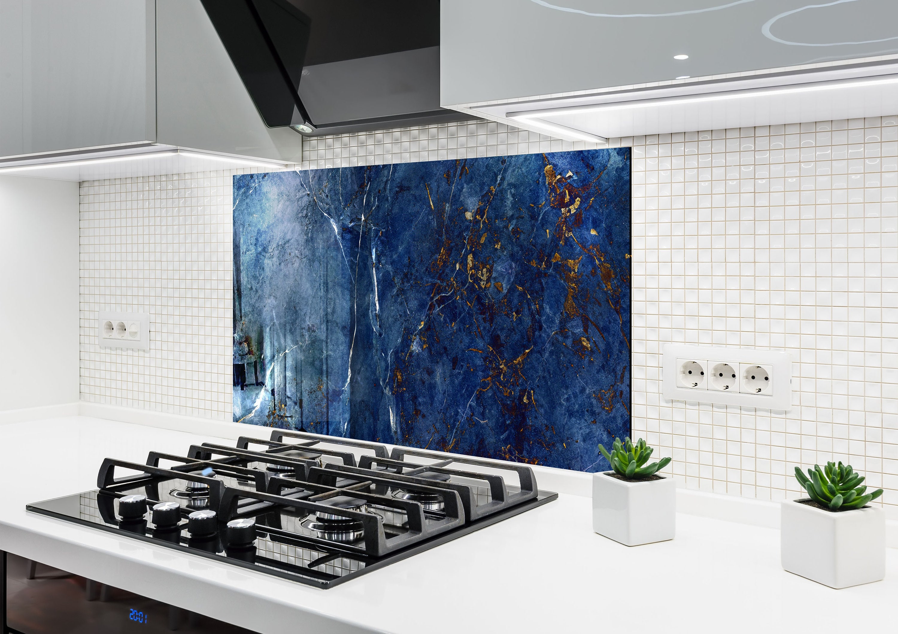 Tempered Glass Backsplash Tiles-stove Backsplash for Kitchen Splashback ...
