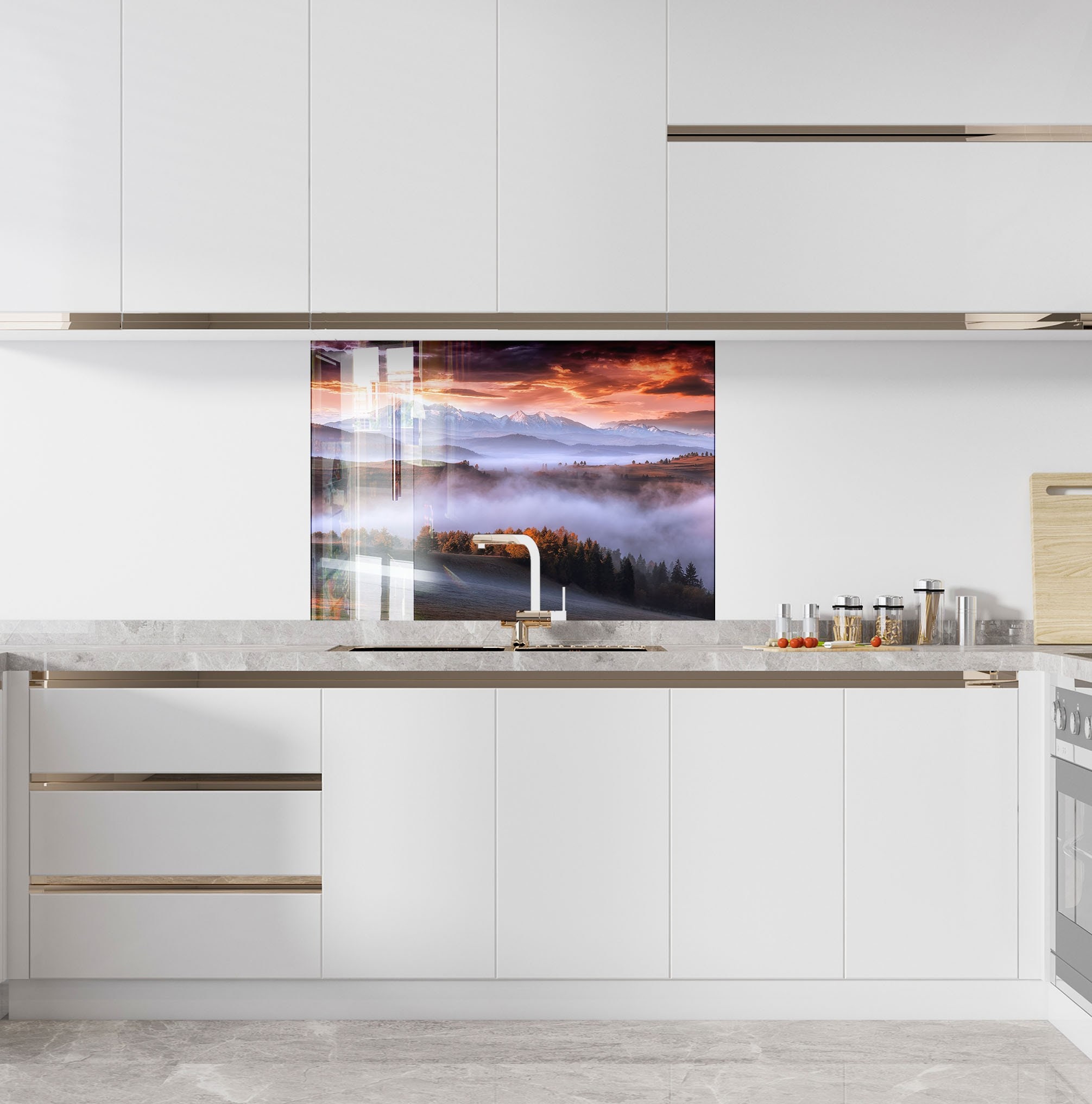 Tempered Glass Backsplash Tiles-nature Backsplash for Kitchen Nature ...