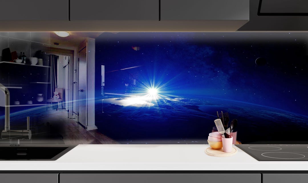 Galaxy Tempered Glass Kitchen Backsplash: Space Stove Cover - Etsy UK