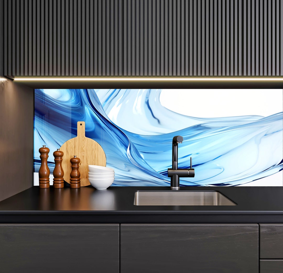 Tempered Glass Backsplash Tiles-stove Backsplash for Kitchen Splashback ...