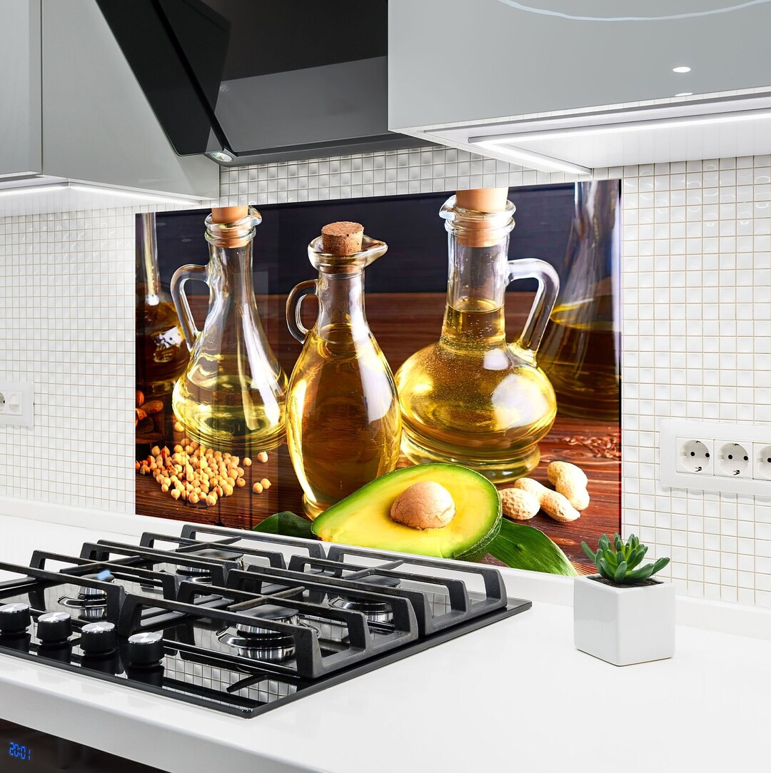 Kitchen Glass Olive Oil Splashback-tempered Glass Olive Backsplash Tile ...