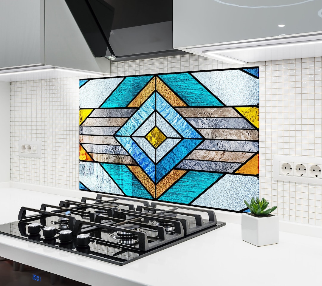 Tempered Glass Stained Backsplash Design-cooker Wall Backsplash Panel ...