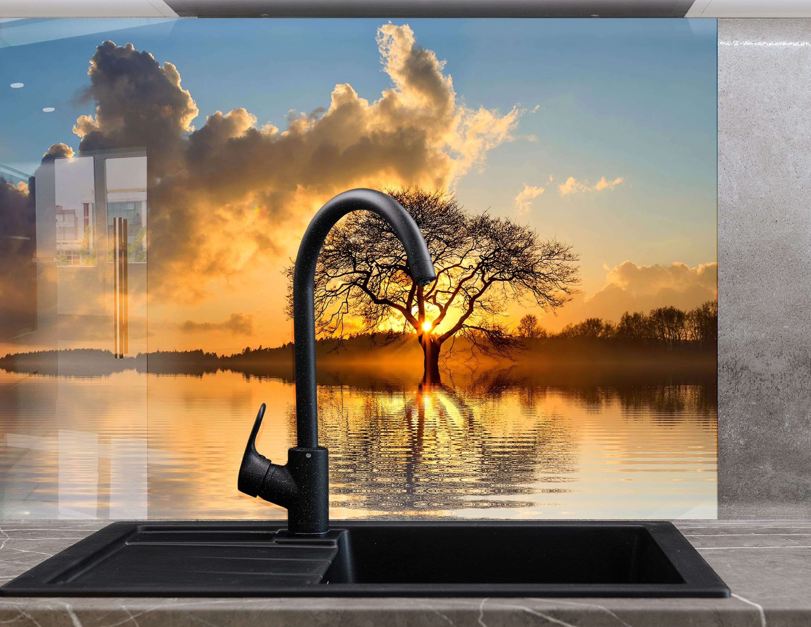 Tempered Glass Backsplash Tiles-nature Backsplash for Kitchen Nature ...