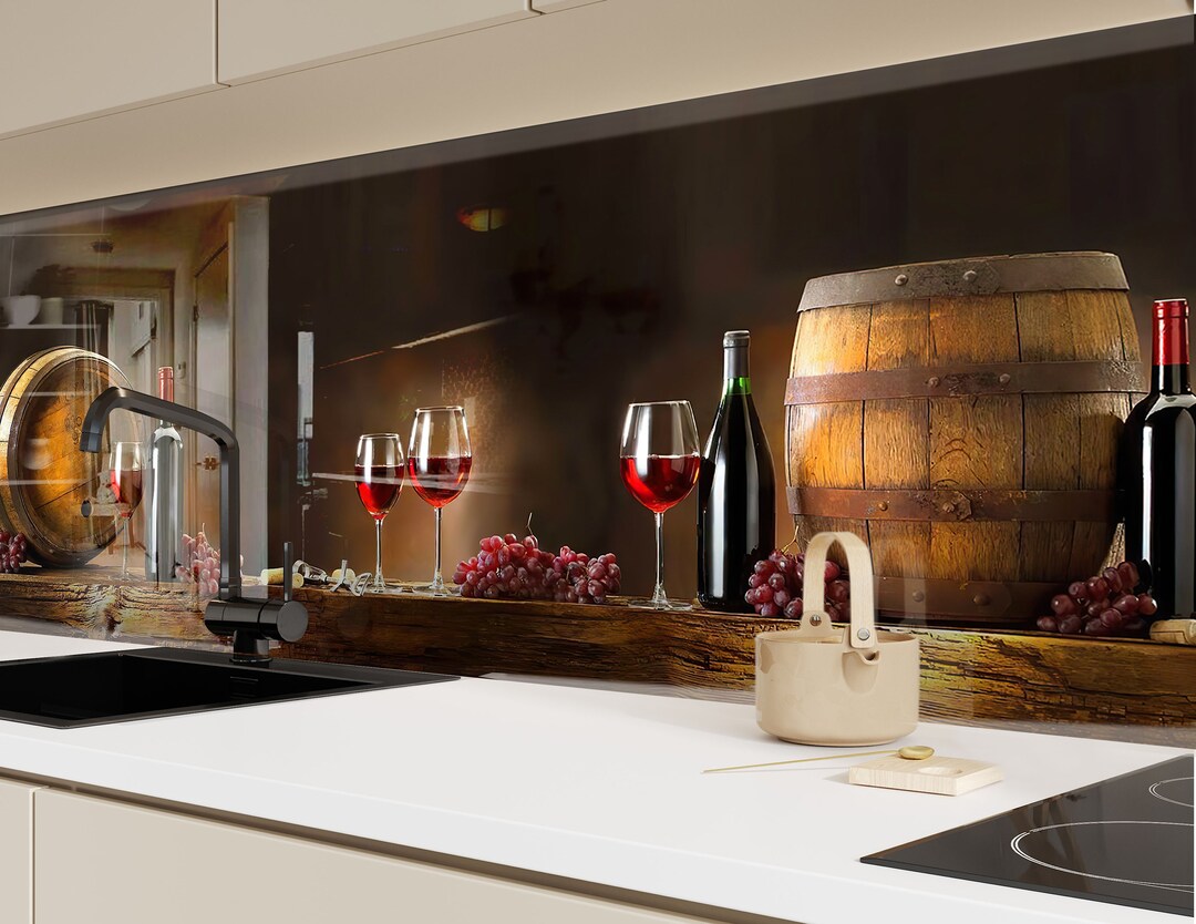 Kitchen Glass Splashback-tempered Glass Wine Backsplash Tile Kitchen ...