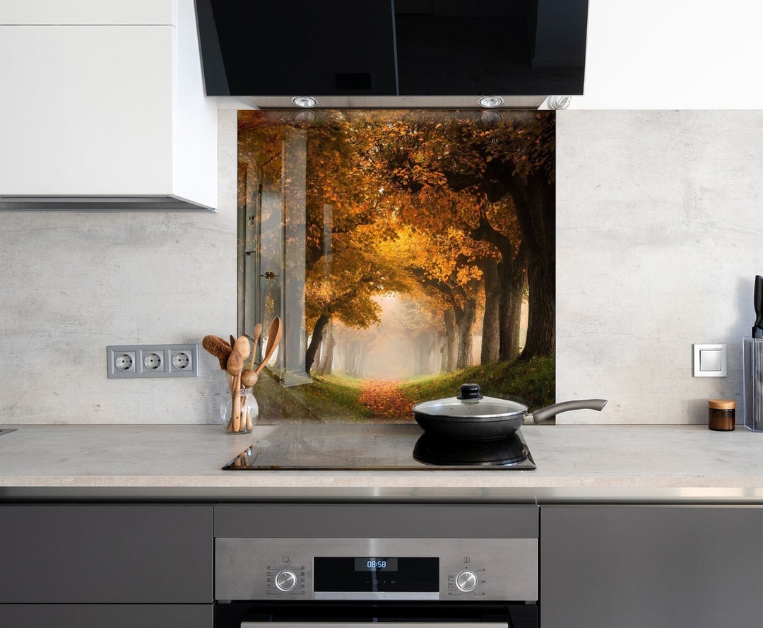 Tempered Glass Backsplash Tiles-nature Backsplash for Kitchen Nature ...