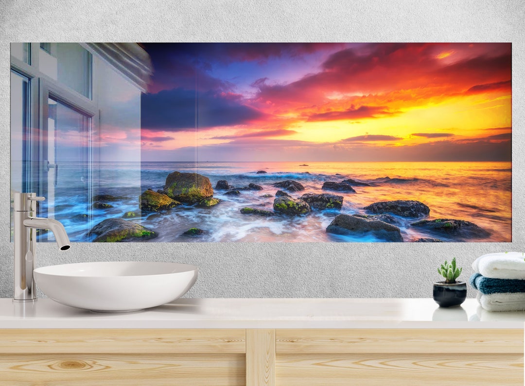 Tempered Glass Backsplash Tiles-nature Backsplash for Kitchen View ...