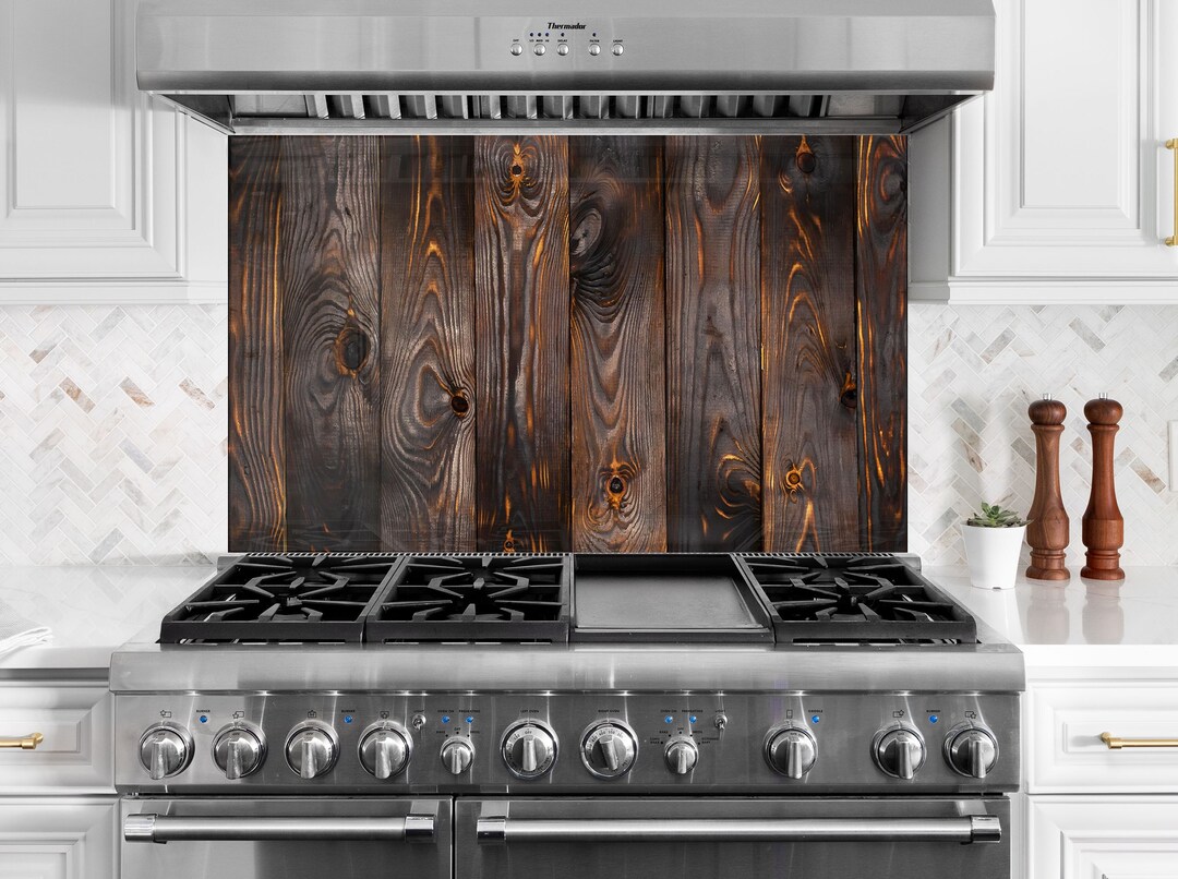 Tempered Glass Backsplash-farmhouse Backsplash for Kitchen Splashback ...