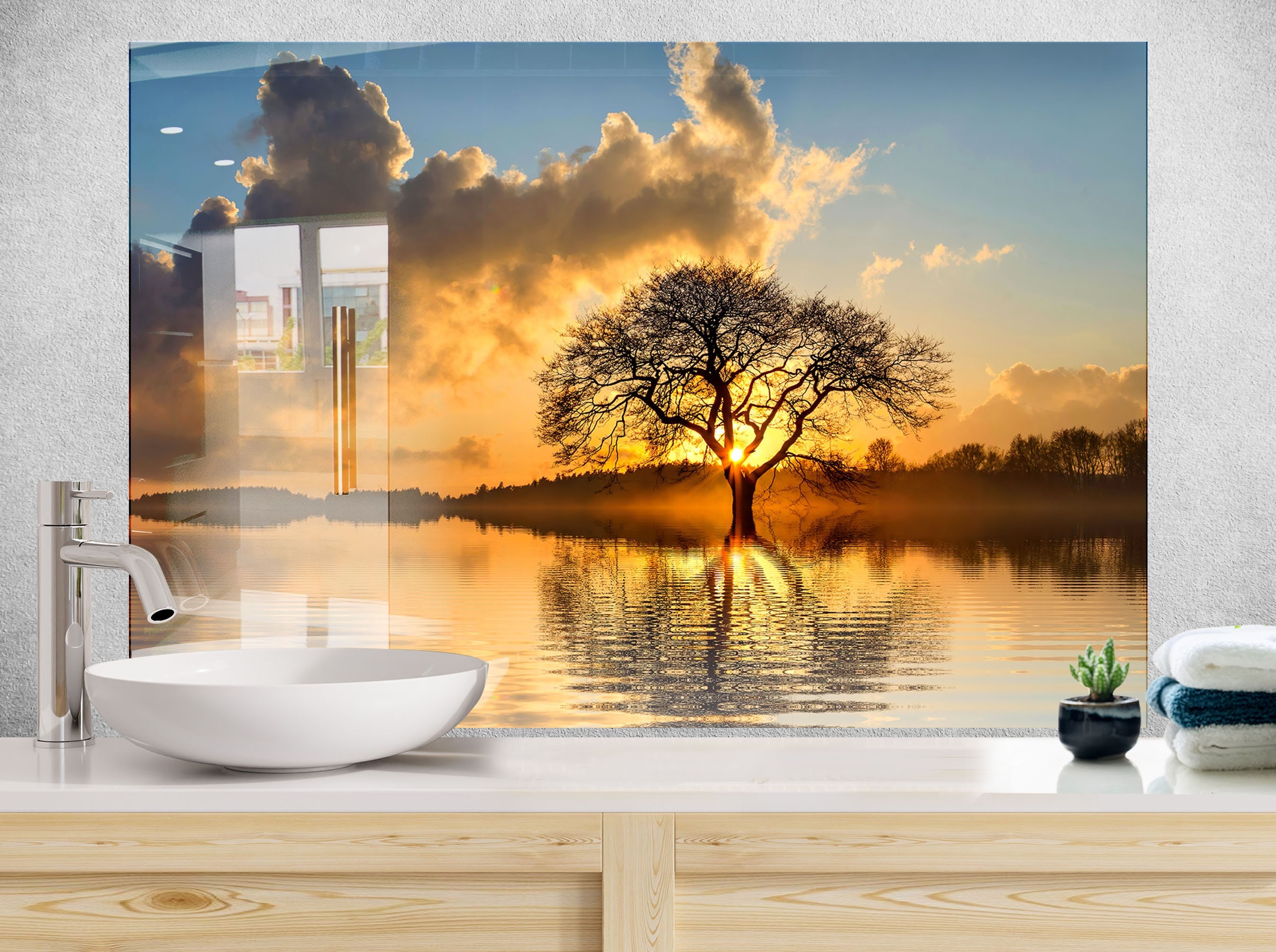 Tempered Glass Backsplash Tiles-nature Backsplash for Kitchen Nature ...