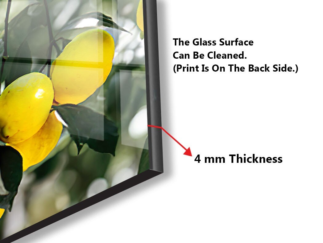 Tempered Glass Backsplash Tiles-lemon Backsplash for Kitchen Splashback ...