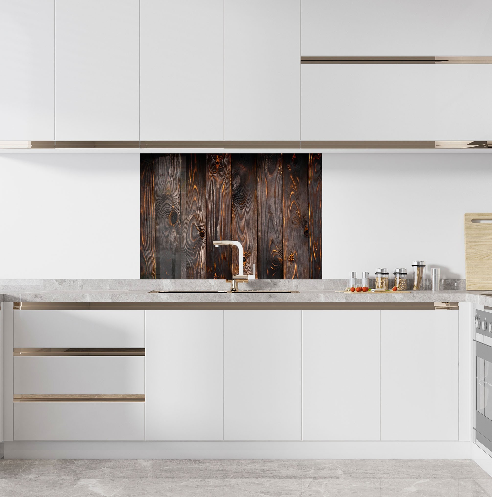 Tempered Glass Backsplash-farmhouse Backsplash for Kitchen Splashback ...