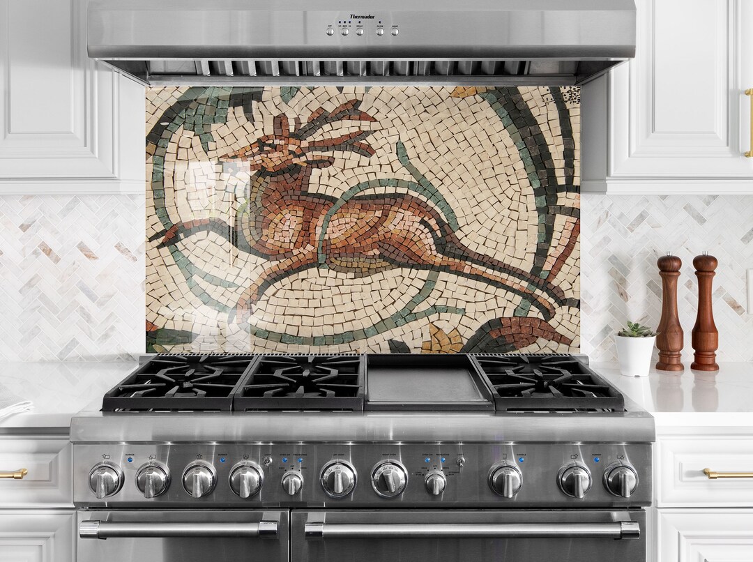 Tempered Glass Backsplash Tiles-mosaic Deer Backsplash for Kitchen ...