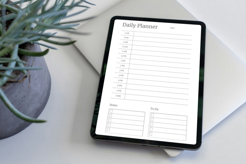 Daily Planner Printable, Daily Printable Planner Hourly, Minimalist ...