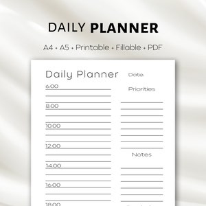 Daily Planner Printable, 2024 Daily Planner Printable, Daily Time ...