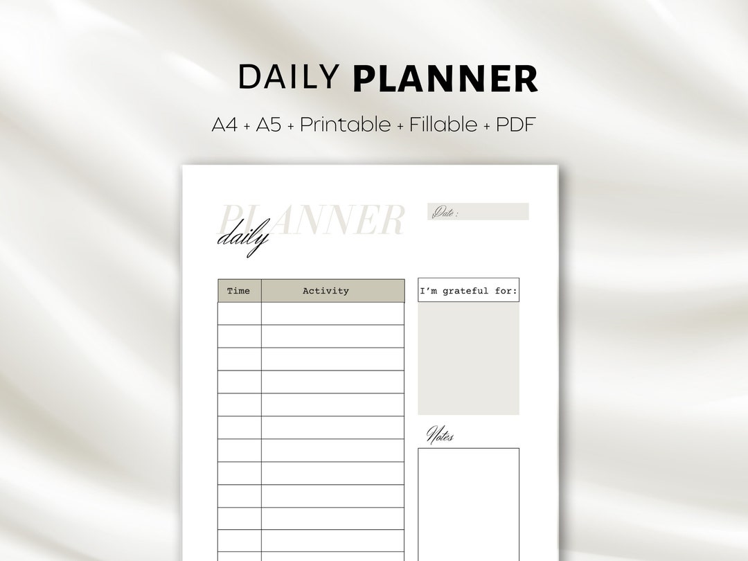 Daily Planner Notepad, Printable Planner Dashboard, Minimalist Daily ...