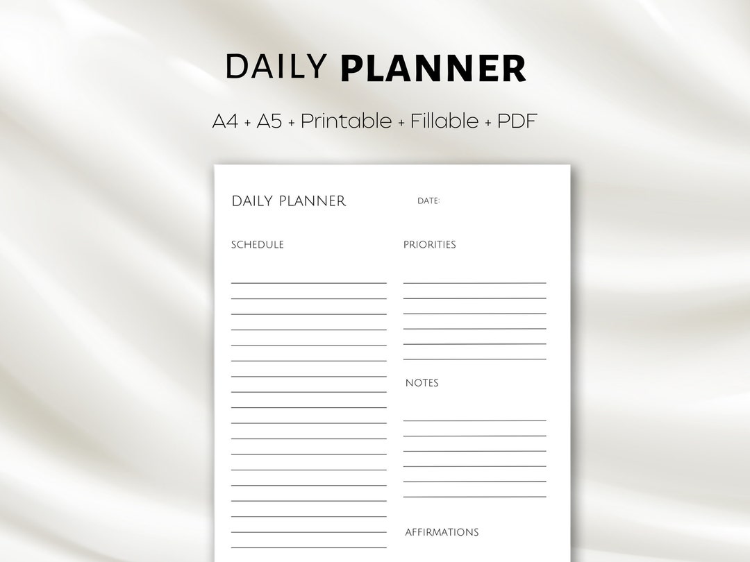 Daily Planner Notepad, Printable Adhd Planner, Daily Planner With ...