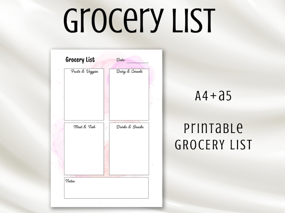 Digital Grocery List, Grocery List, Digital Shopping List, Grocery ...