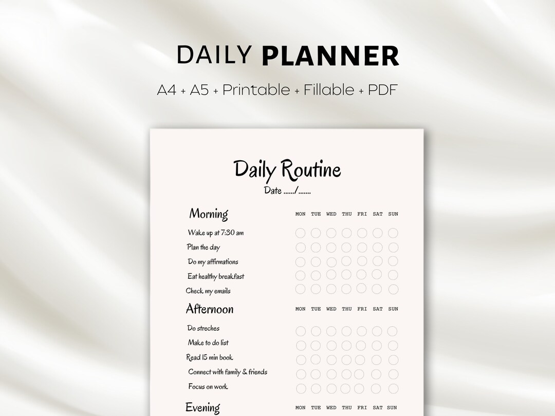 Daily Planner Notepad, Printable Planner Cover, Printable Adhd Planner ...