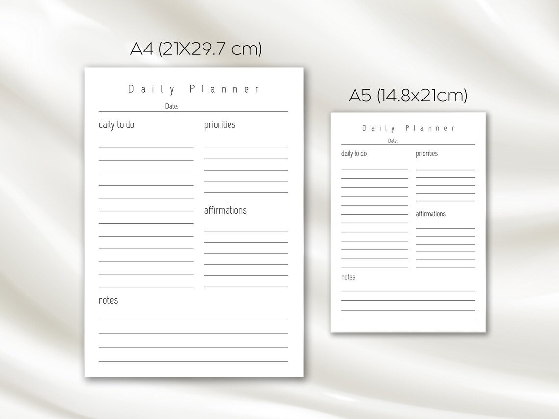 Daily Board Planner, Printable Planner Cover, Minimalist Daily Digital ...