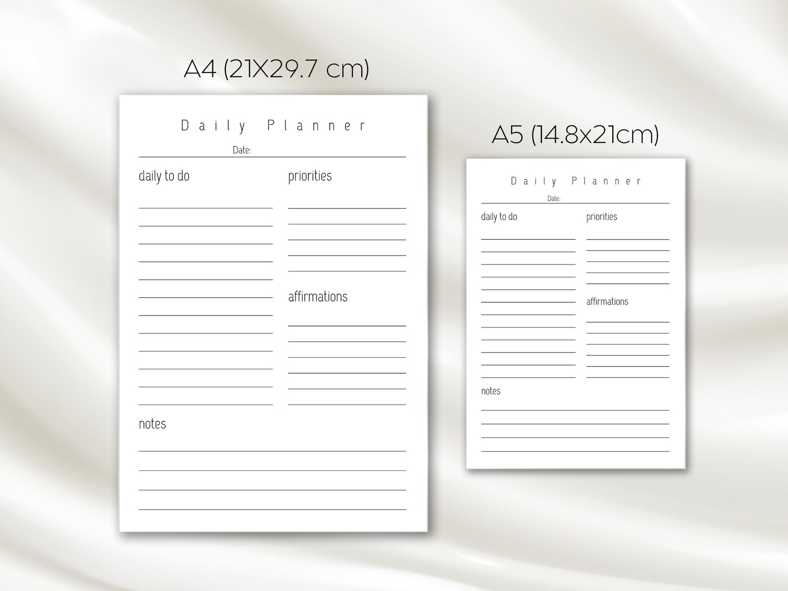 Daily Board Planner, Printable Planner Cover, Minimalist Daily Digital ...