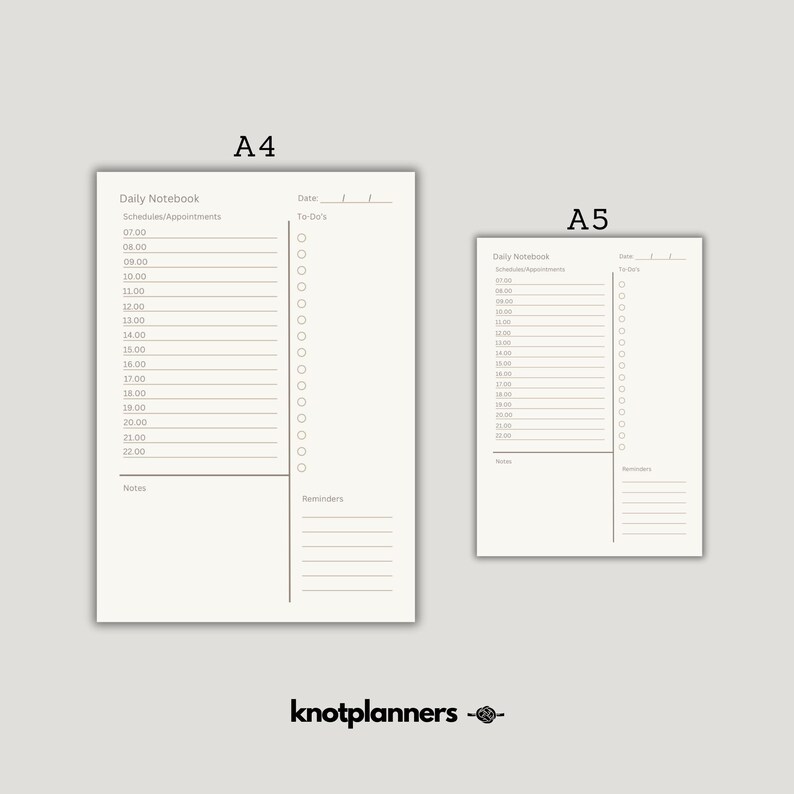 Daily Minimalist Planner Template, 2024 Daily Planner, Daily Planner ...