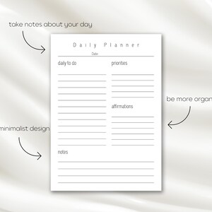 Daily Board Planner, Printable Planner Cover, Minimalist Daily Digital ...