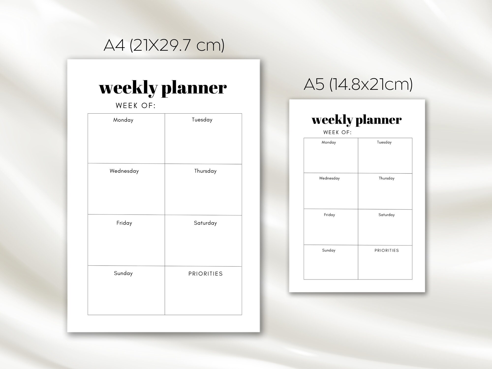 Weekly Planner Printable, Weekly Planner Notepad, Weekly Overview ...