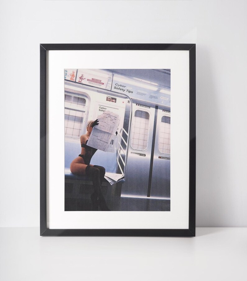 Vintage Newspaper Poster: Subway Glamour Model Art (digital Download ...