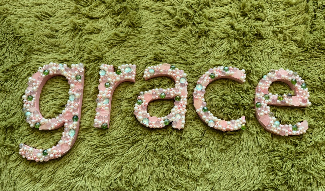 Lowercase Bedazzled Custom Letter Decor - Etsy