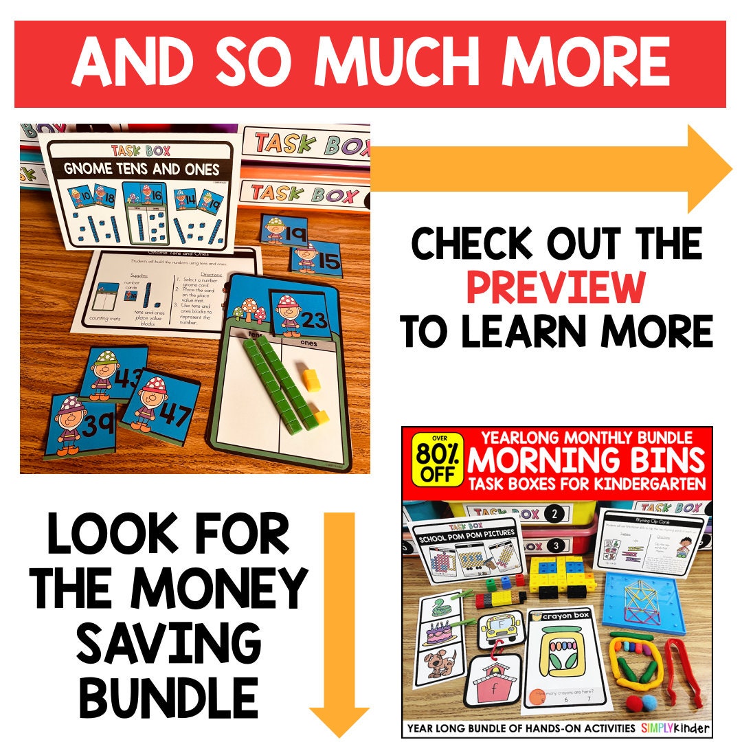 April Morning Bin Task Boxes, Centers and Activities - Etsy