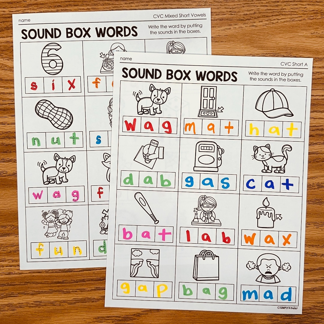 CVC Sound Box Worksheets Kindergarten, Morning Work, Centers - Etsy