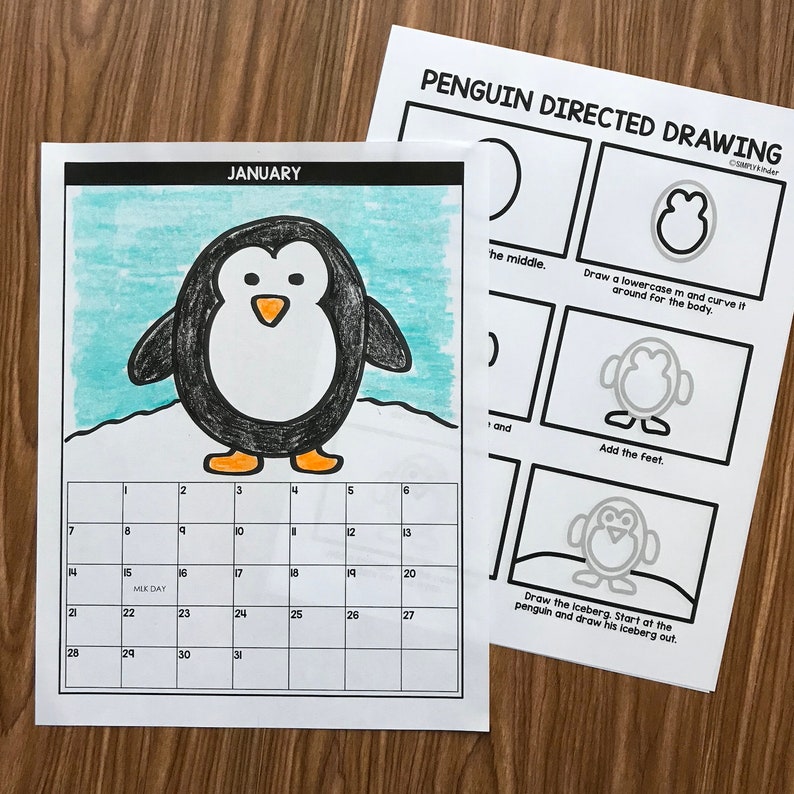 Editable Directed Drawing Calendar, Holiday or Christmas Parent Gift - Etsy