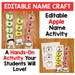 Apple Craft, Apple Editable Name Craft, Back to School Craft & Bulletin ...