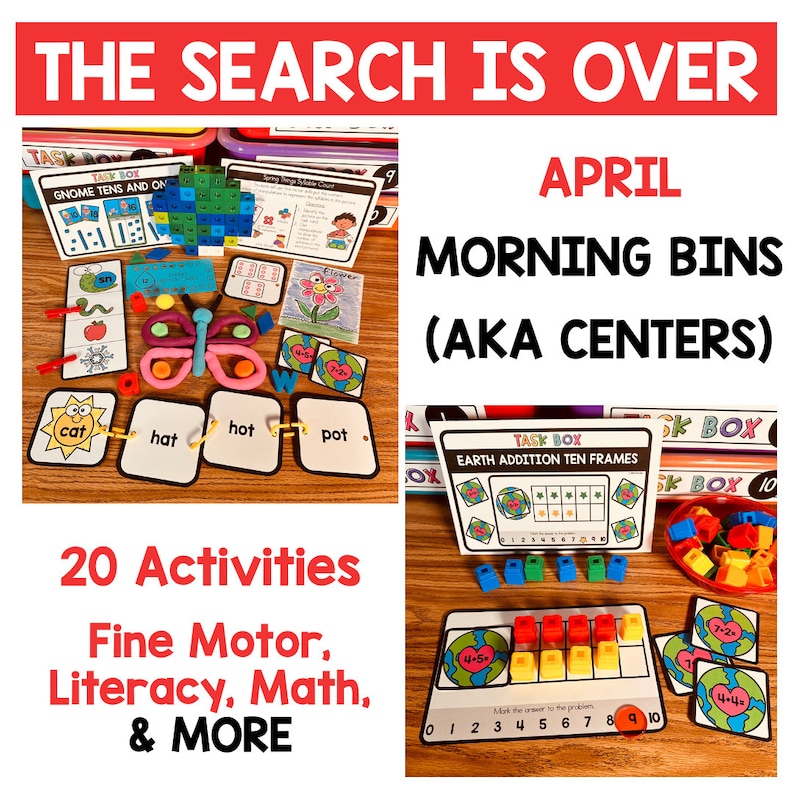 May Morning Bin Task Boxes, Centers and Activities - Etsy