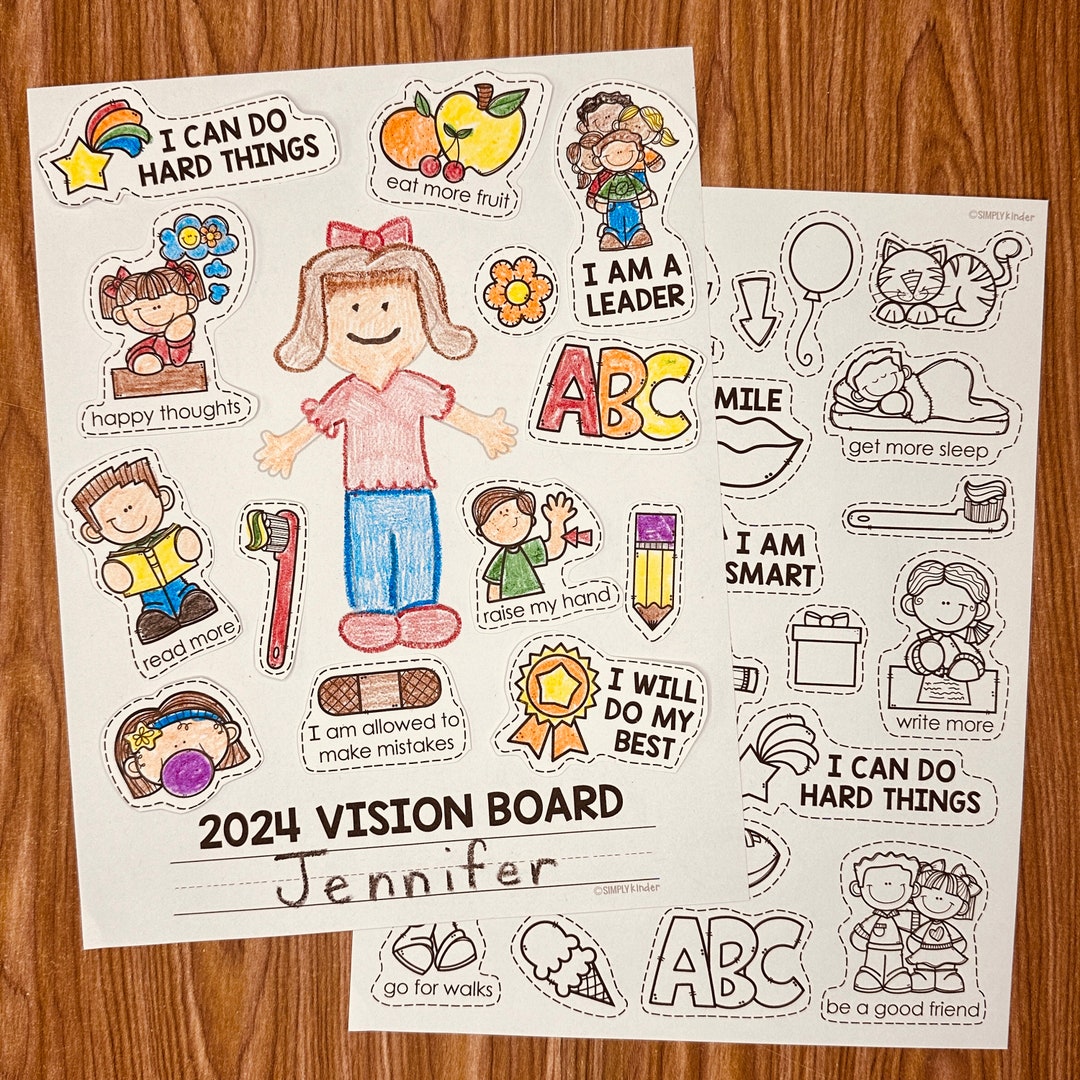 Vision Board for Kids New Year 2024 Goals Setting Activity - Etsy