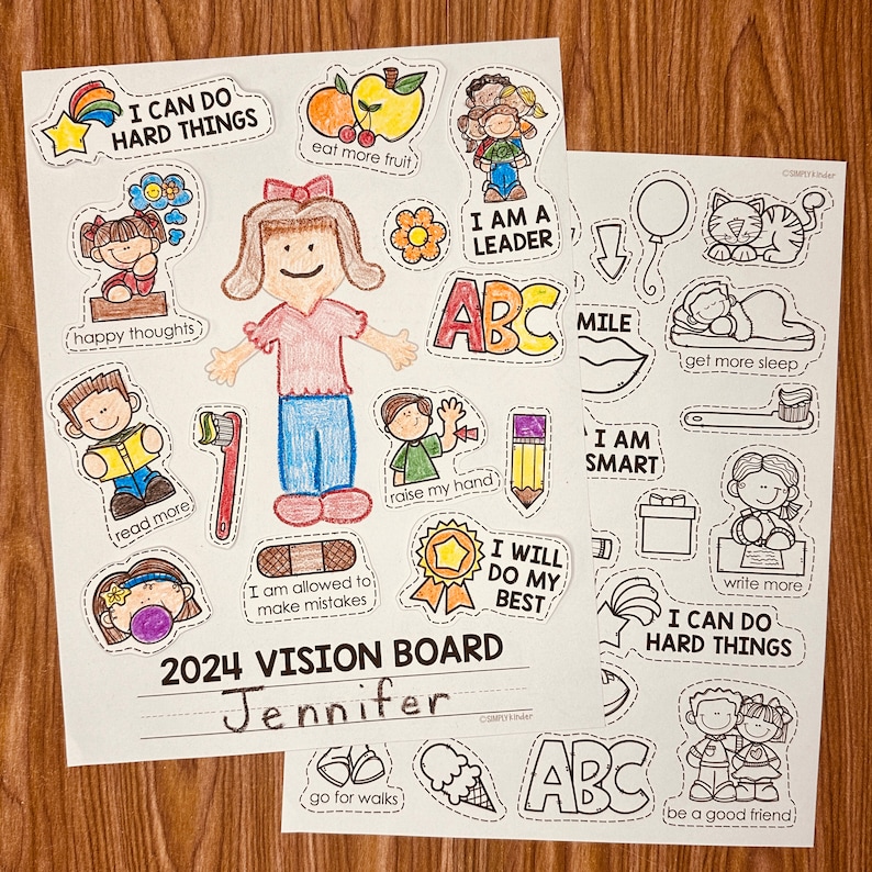 Vision Board for Kids - New Year 2025 Goals Setting Activity - Etsy