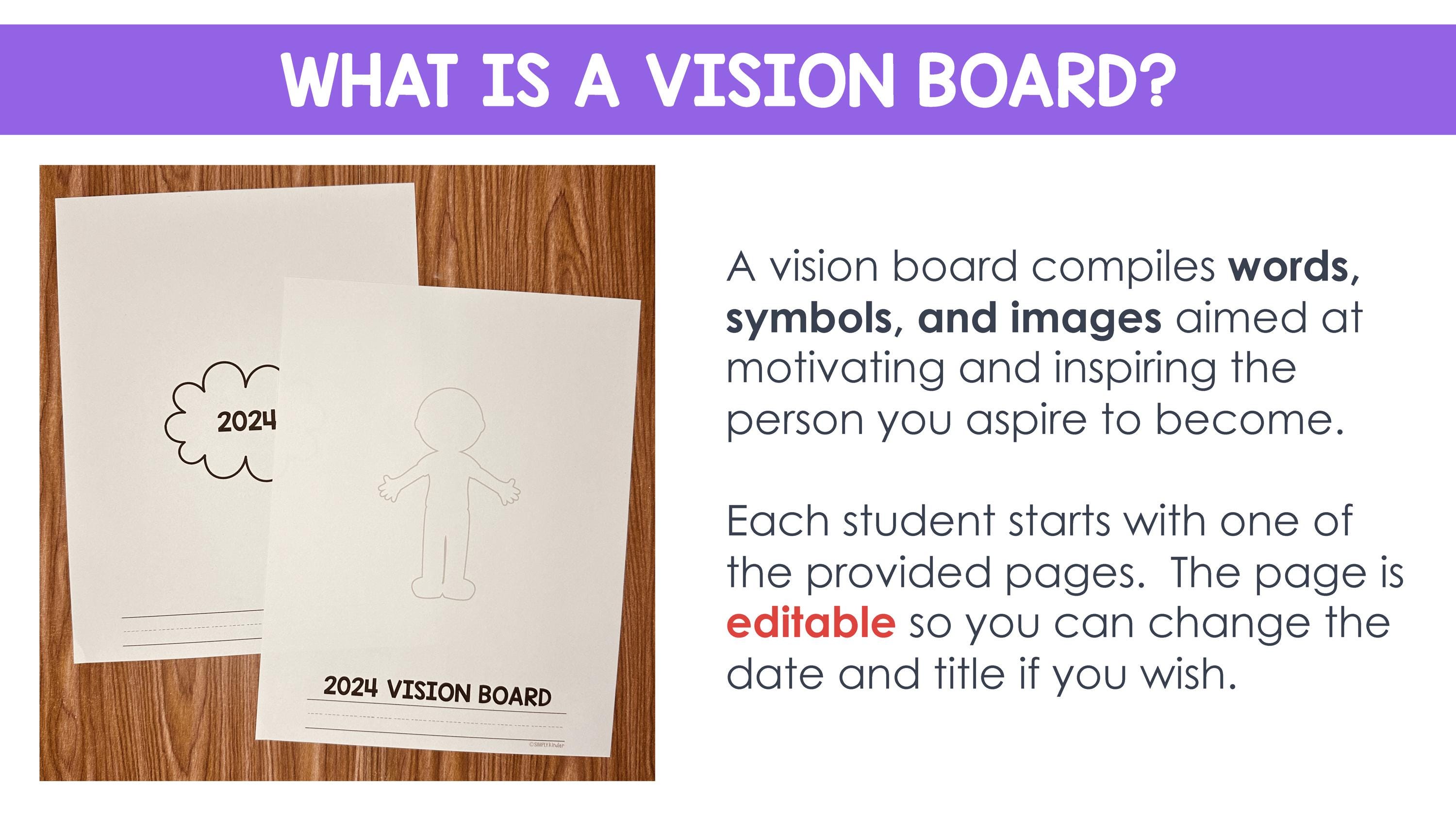 New Year Resolution 2025 Goals Setting Activity, Vision Board 2025 ...