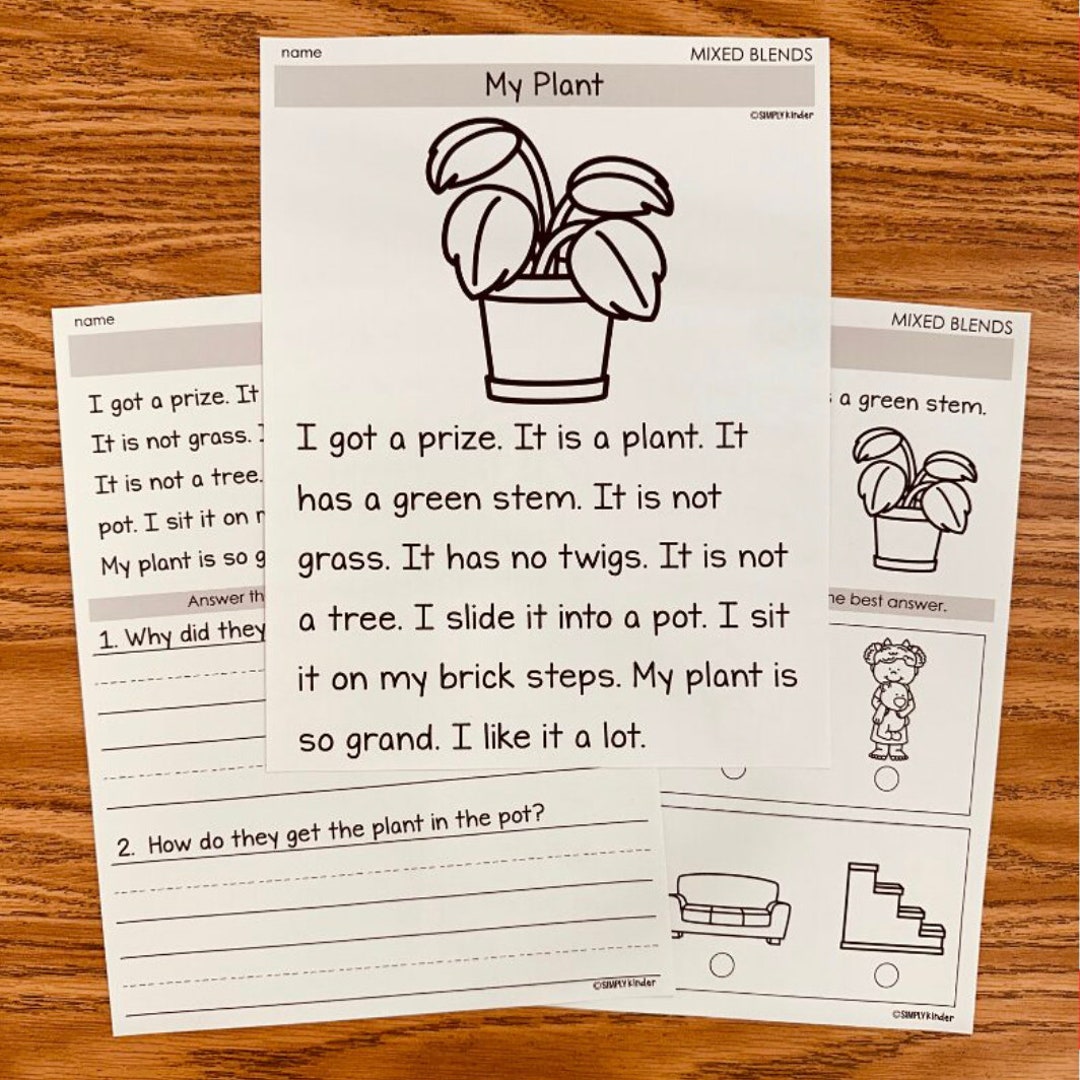 Mixed Blends Decodable Fluency Passage With Reading Comprehension, My ...
