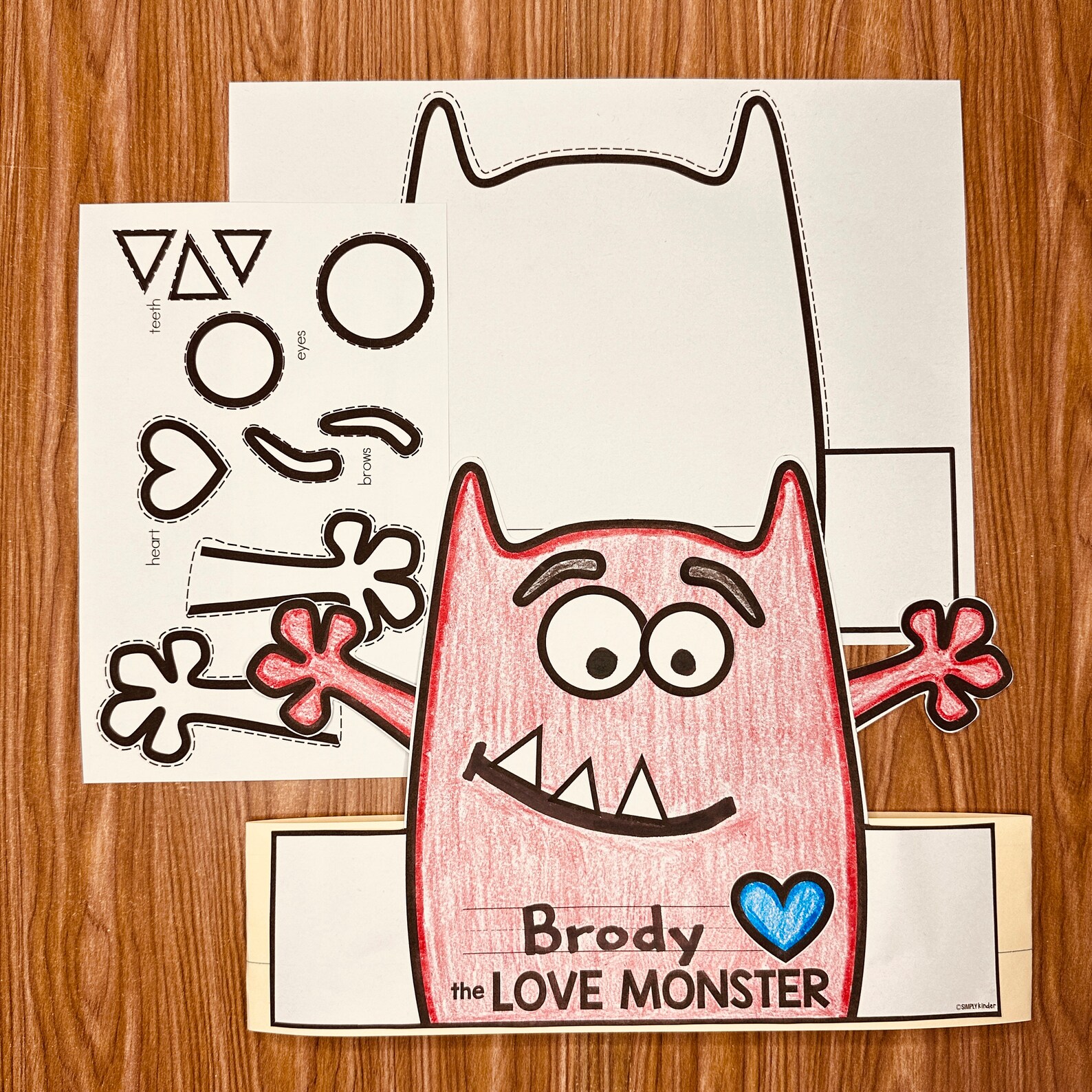 Love Monster Craft, Valentines Day Activity, Writing, Centers, Literacy ...