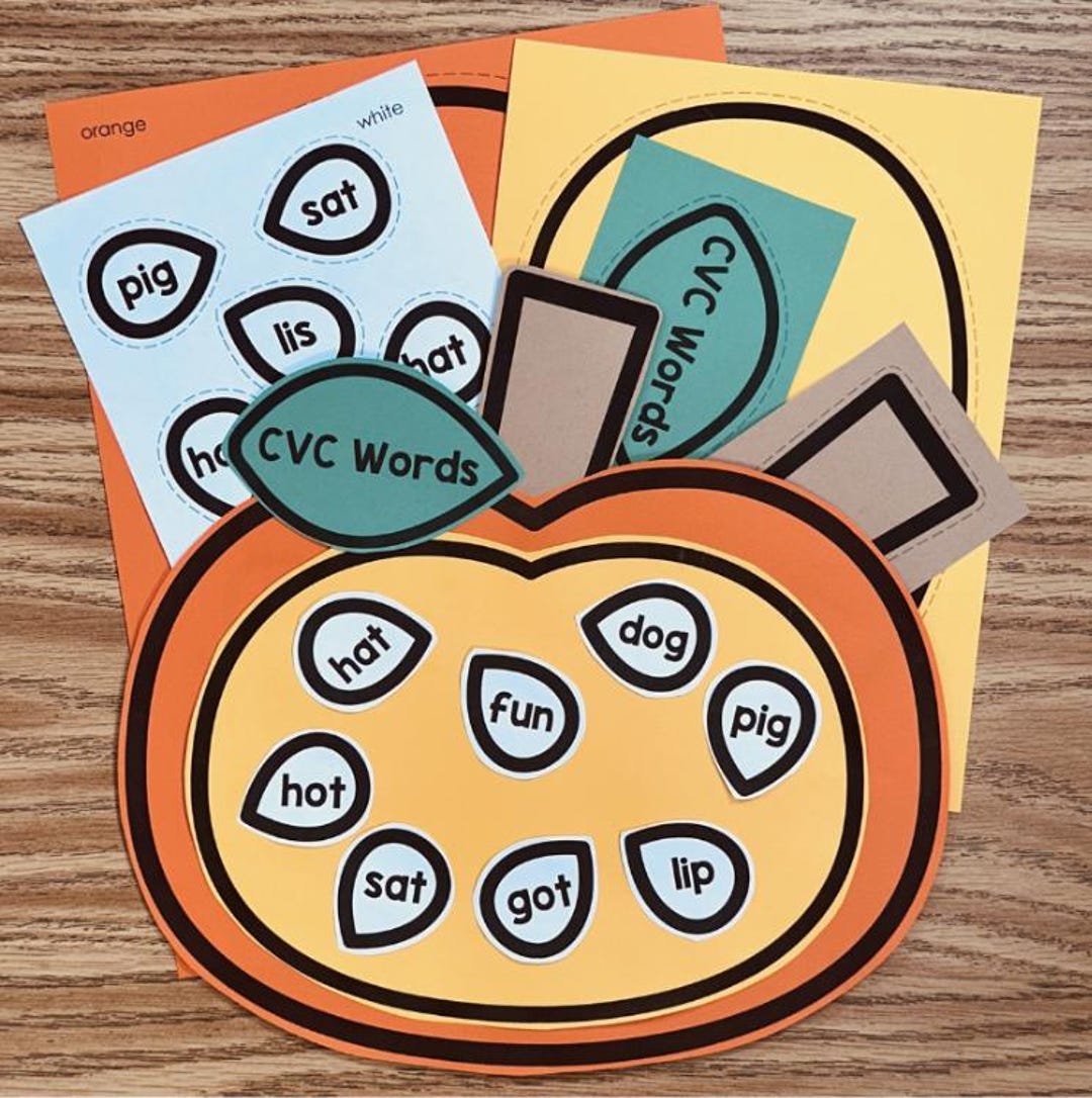 Pumpkin Sorting Craft, Editable Fall Literacy or Math Center for K–1 - Etsy