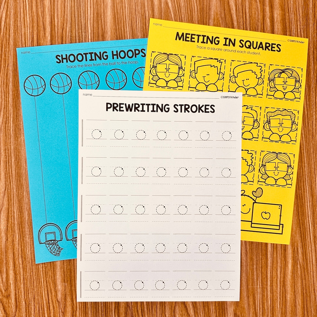Tracing Practice and Prewriting Strokes Printables - Etsy