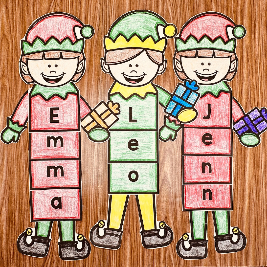 Elf Editable Name Activity & Craft for Christmas Winter Bulletin Boards ...
