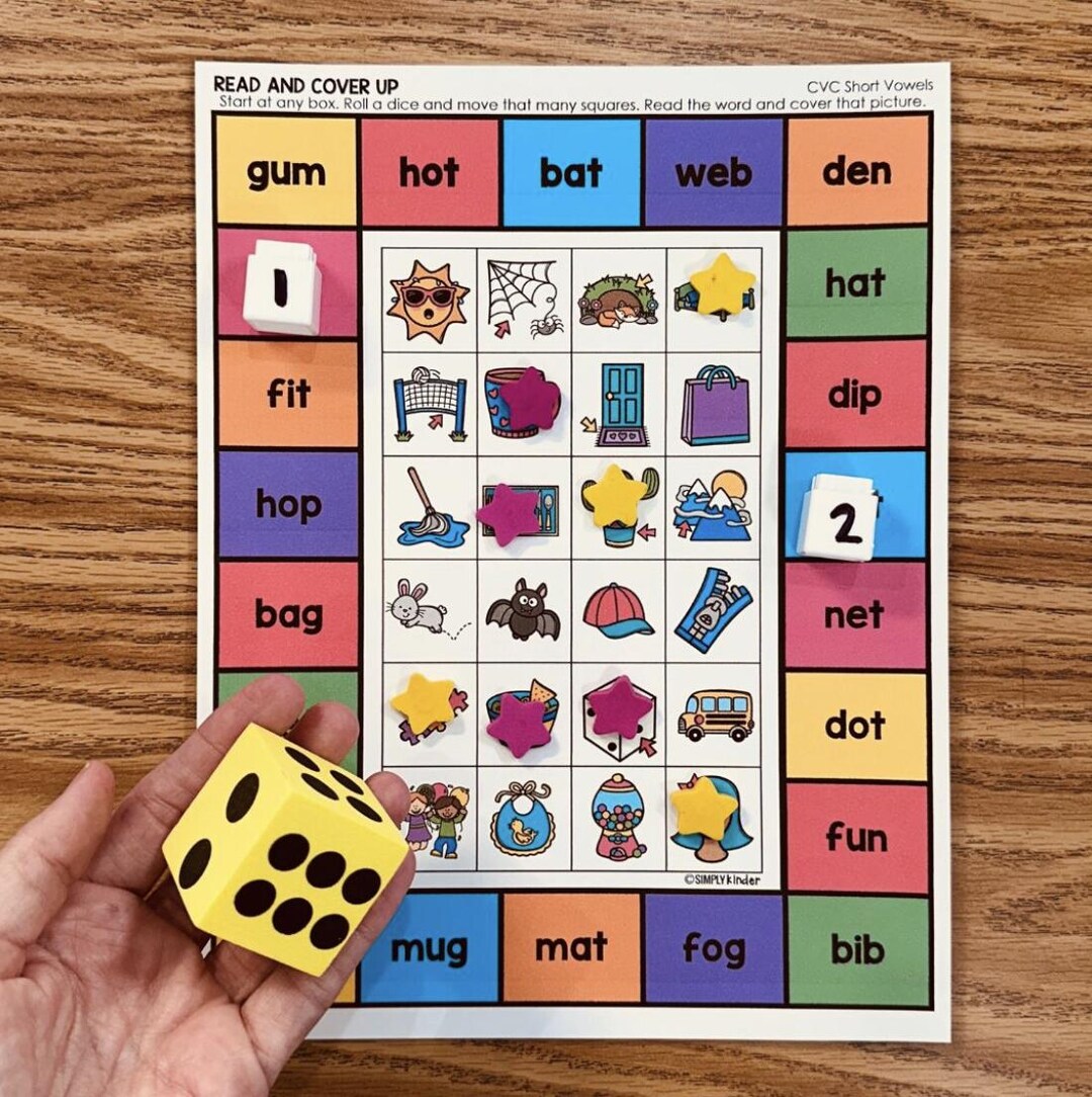 CVC Words Games No-prep Read and Cover Up - Etsy