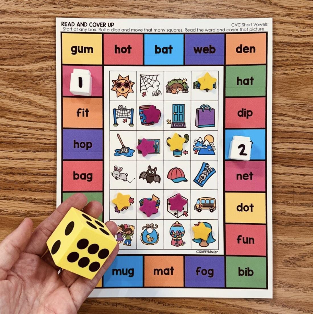 CVC Words Games No-prep Read and Cover Up - Etsy